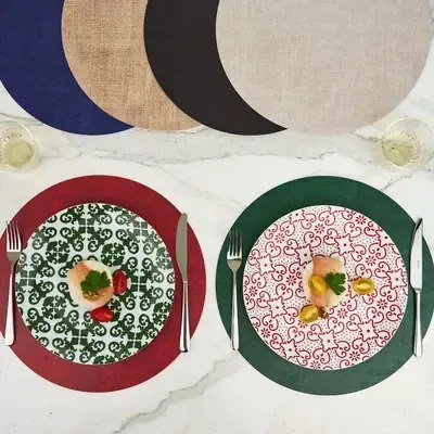 Guzzini Prostírka FABRIC černá / Prostírání / Průměr 38 cm / Polyureta