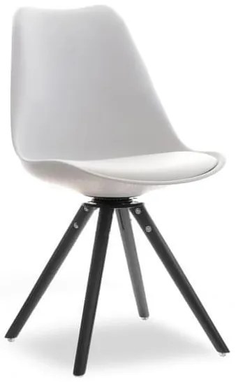 design4life Otočná jídelní židle SILAS OBROT bílá-černá