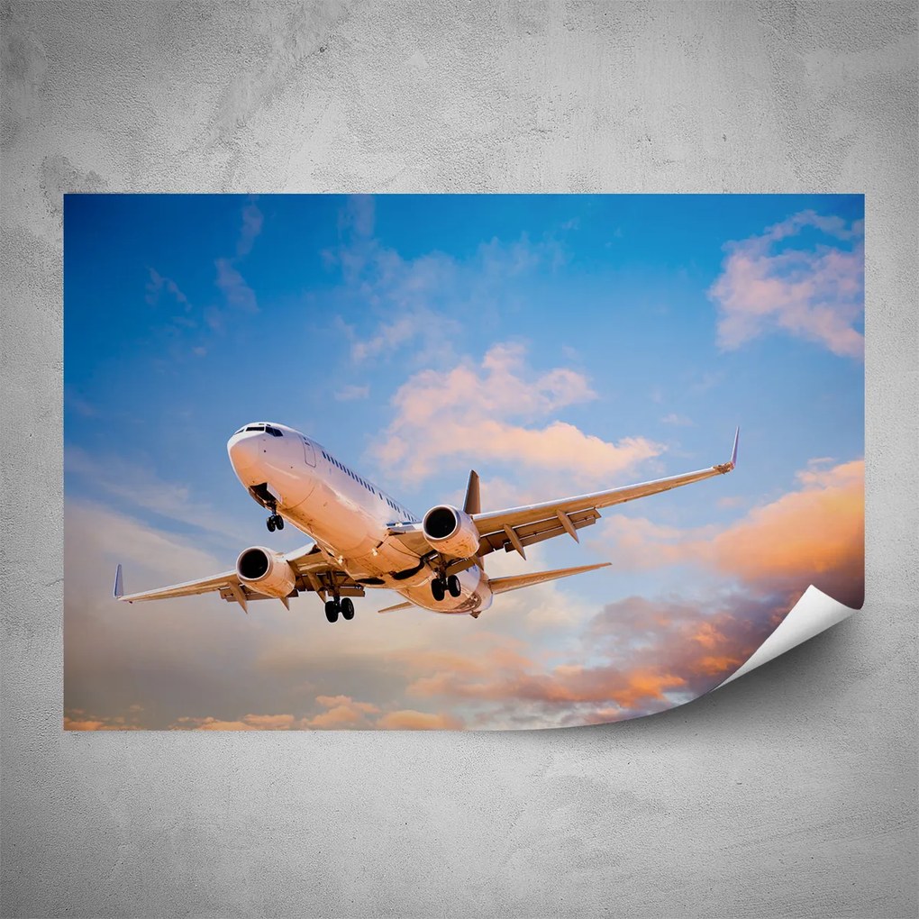 Plakát - Letadlo při přistání (60x40 cm) - PopyDesign