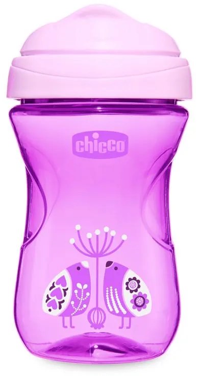 CHICCO Hrneček Easy s tvrdým pítkem 266 ml fialový 12m+