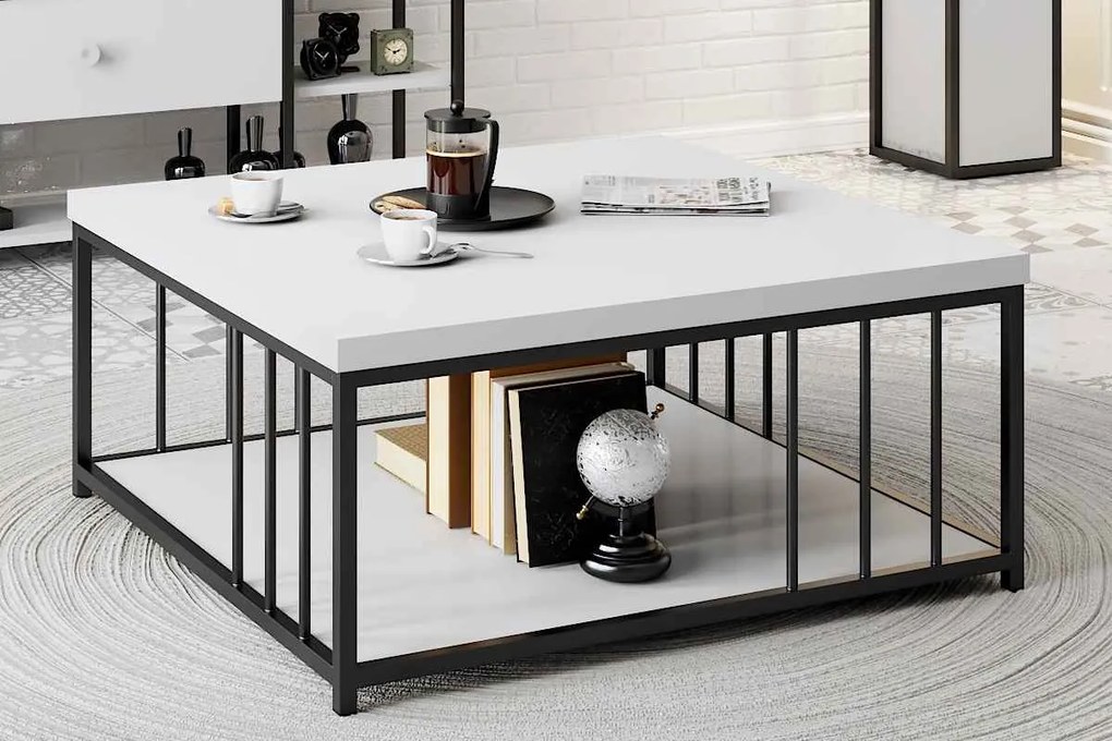 Designový konferenční stolek Natine 90 cm bílý/černý