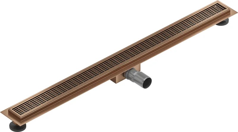 Mexen Flat, lineární podlahový žlab 80 cm, M33, měděná matná, 1C33080-15