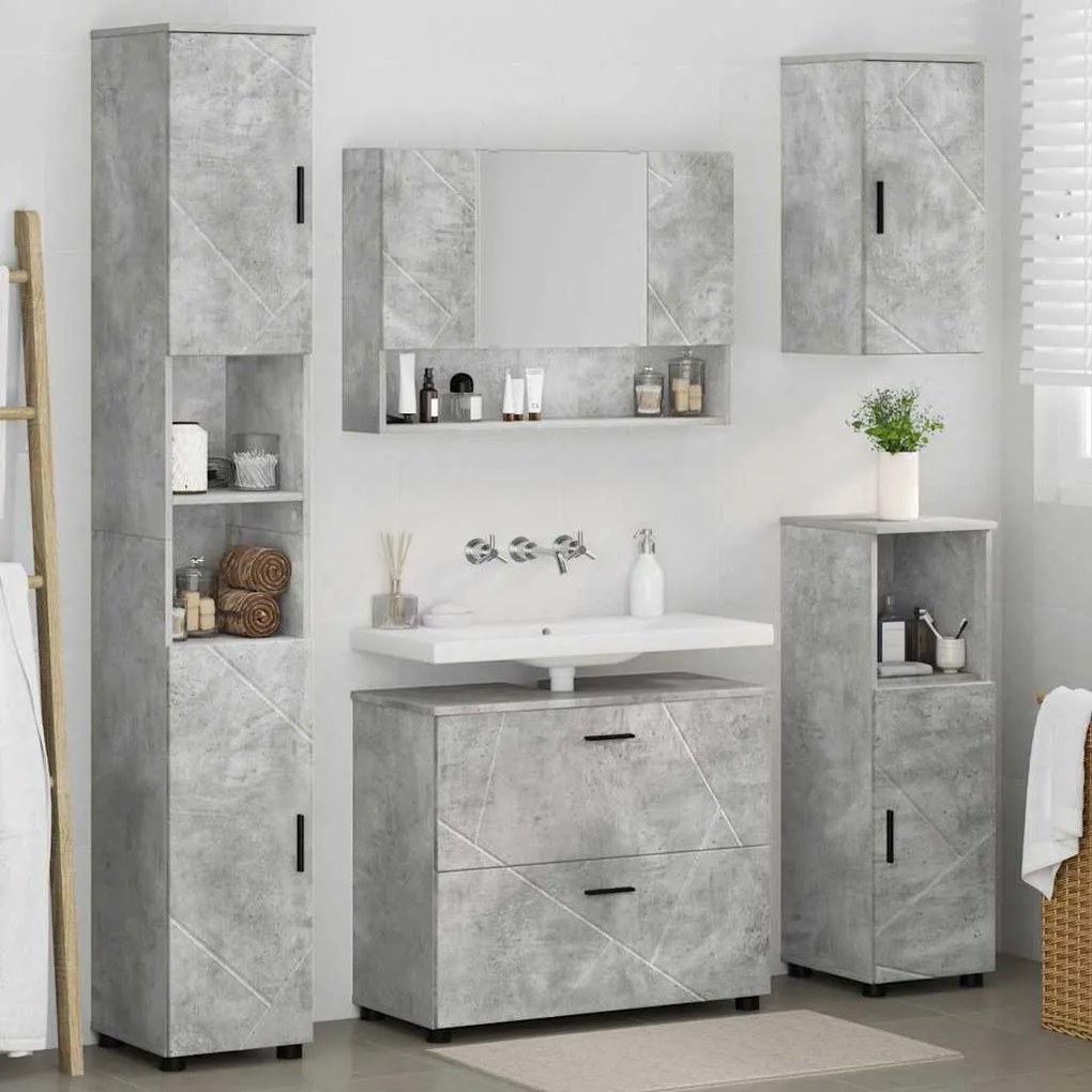 Sada koupelnového nábytku 5 ks Betonově šedá 35 x 30 x 192 cm 3393066