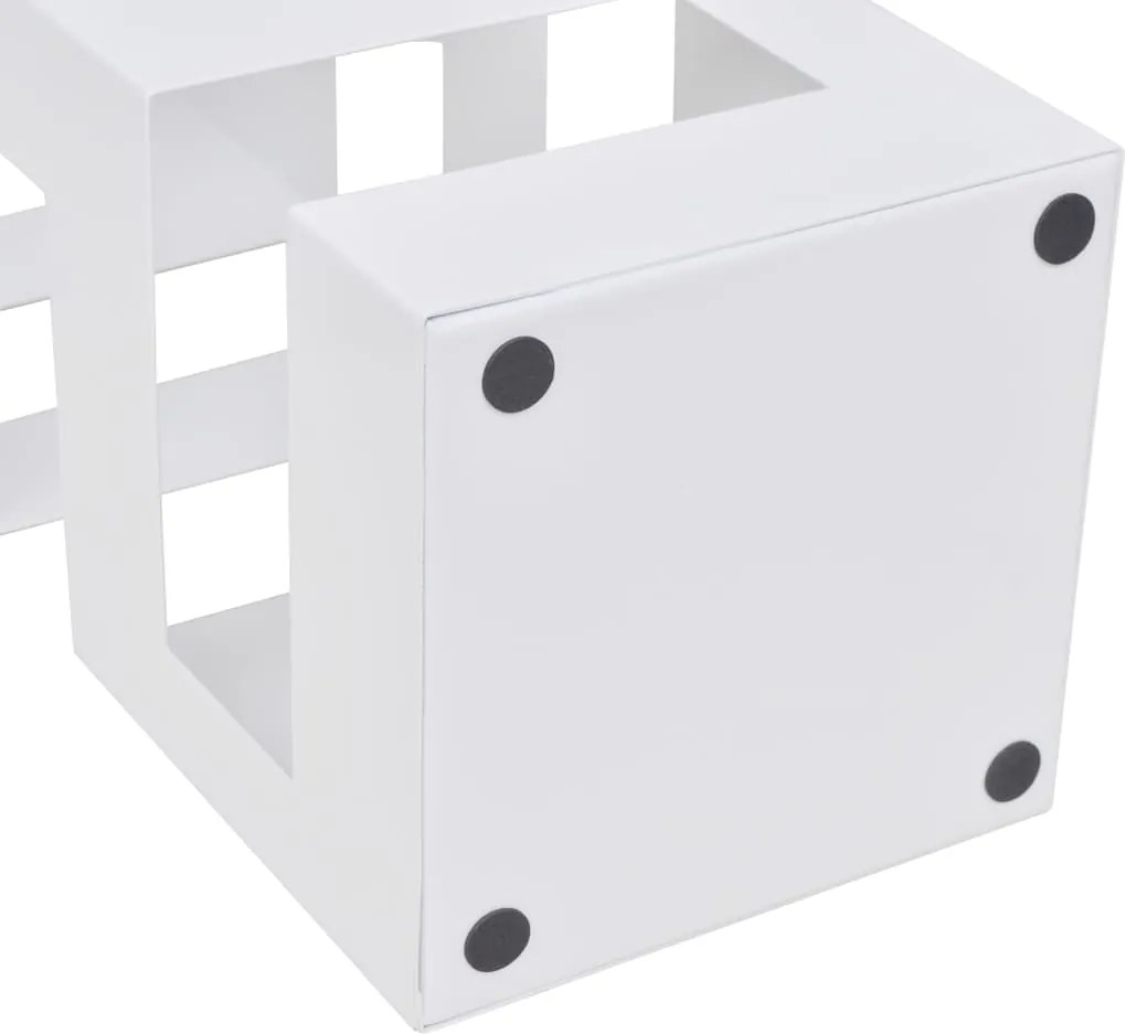 Bílý hranatý stojan na deštníky a vycházkové hole, ocelový, 48,5 cm 242470