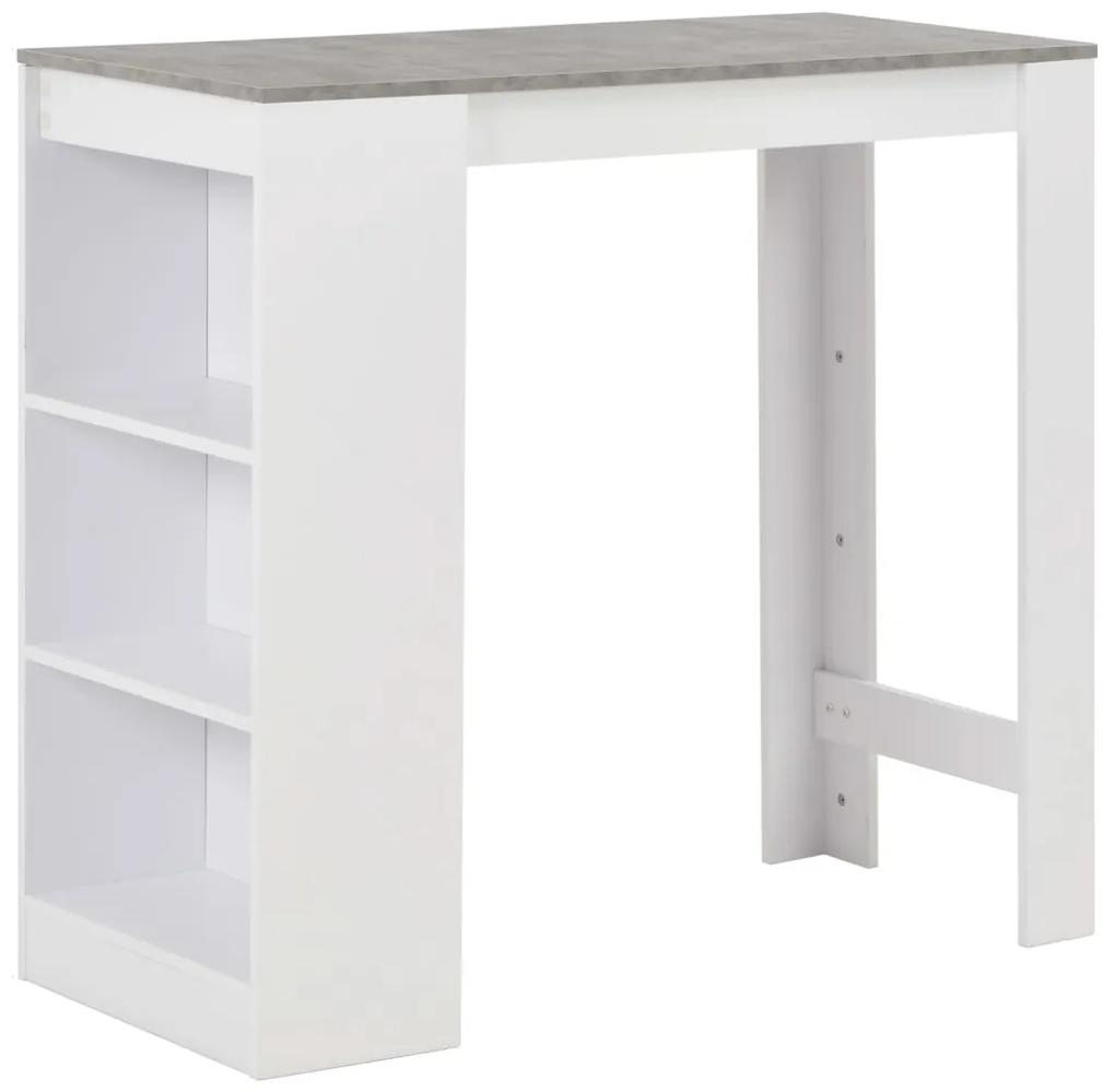 280214 vidaXL Barový stůl s regálem bílý 110 x 50 x 103 cm