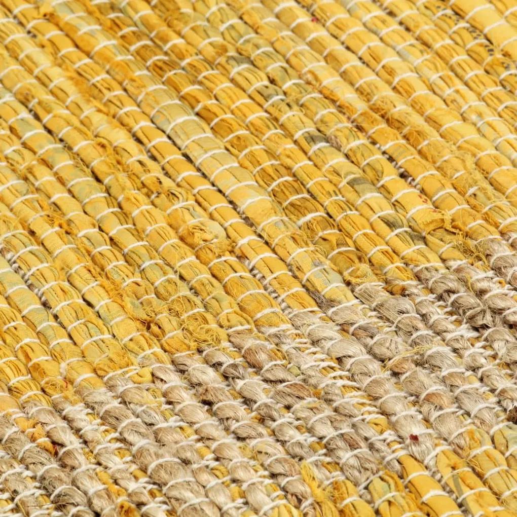 vidaXL Ručně vyráběný koberec juta žlutý 160 x 230 cm