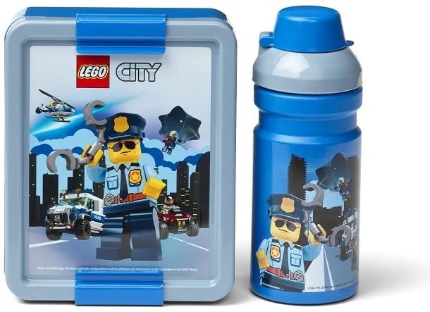 Svačinový box lego city svačinový set (láhev a box) - modrá