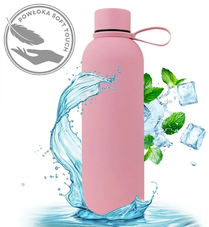 Flamenco Mystique Láhev na vodu 500 ml termoláhev nerezová ocel SOFT TOUCH světle růžová BD46R