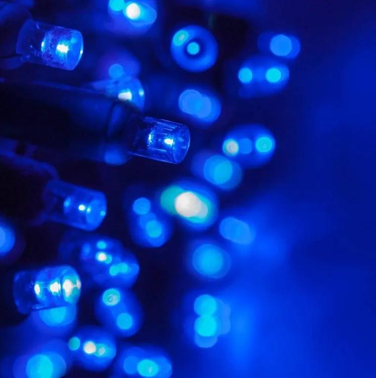 Venkovní LED vánoční řetěz -modrá, 10m, 500 LED, se záblesky