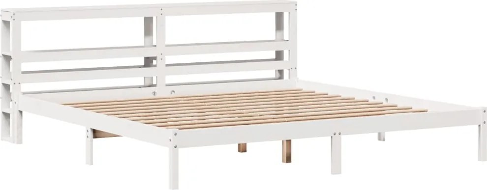 Postel bez matrace bílá 200 x 200 cm masivní borovice 3305731