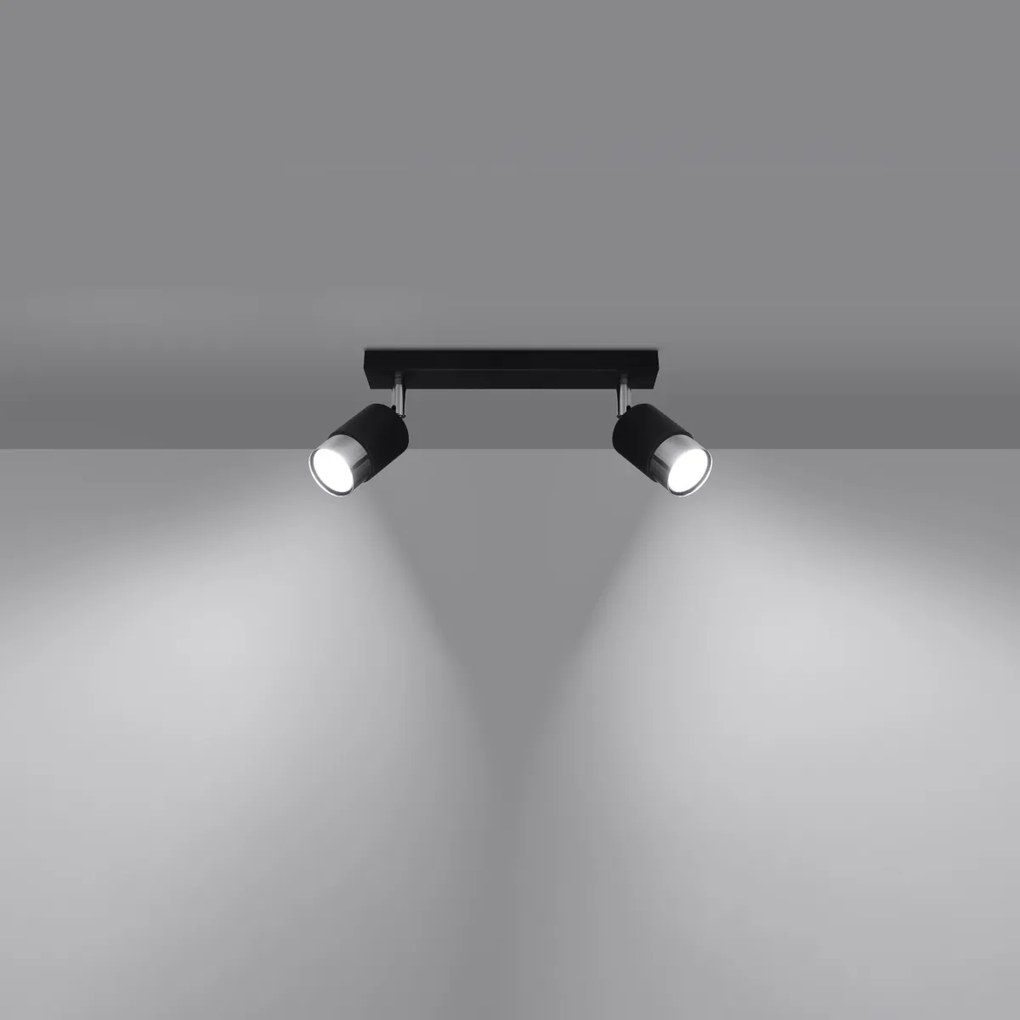 Sollux Lighting Stropní svítidlo NERO 2 černé/chromové