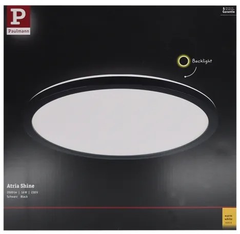 Paulmann 70998 - LED/16W Přisazený panel ATRIA 230V 3000K černá