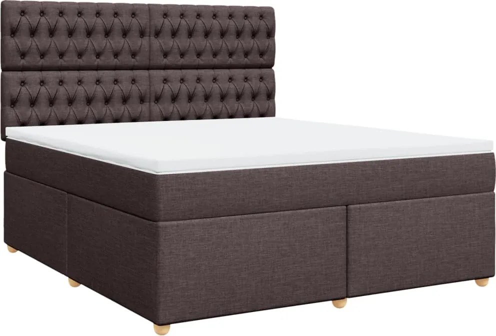 Box spring postel s matrací tmavě hnědá 180x200 cm textil 3293669