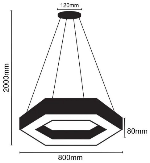 LED Lustr na lanku LED/40W/230V 4000K pr. 80 cm