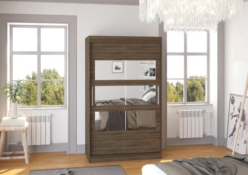 Skříň posuvná se zrcadlem KOLORADO 120 choco