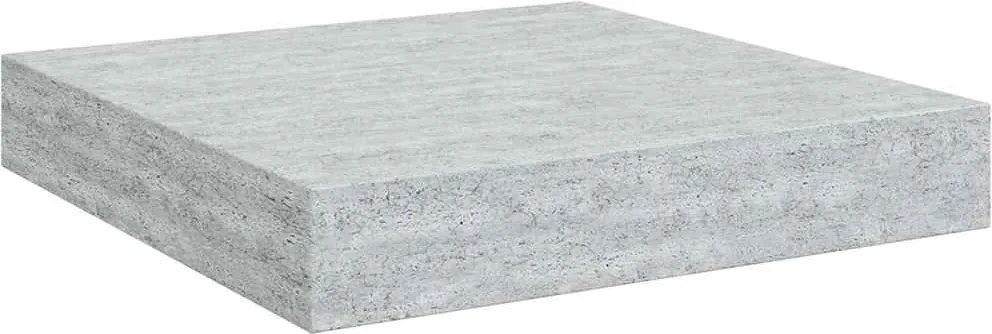Plovoucí nástěnná police betonově šedá 23 x 23,5 x 3,8 cm MDF 326588
