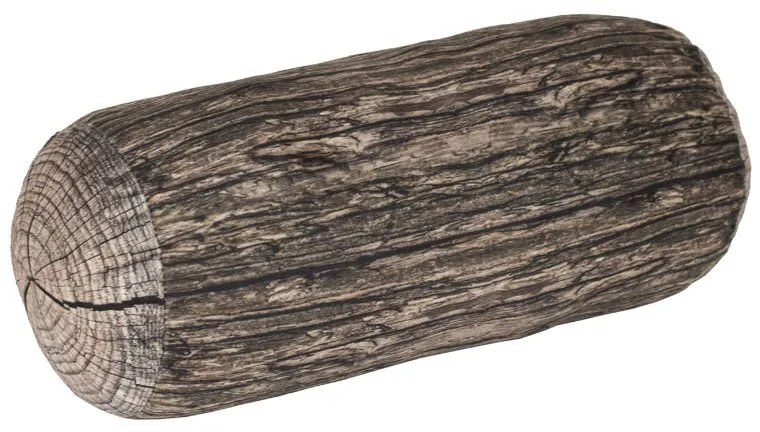 SCANquilt polštářek - válec WOOD hnědočerná 15 x 35 cm