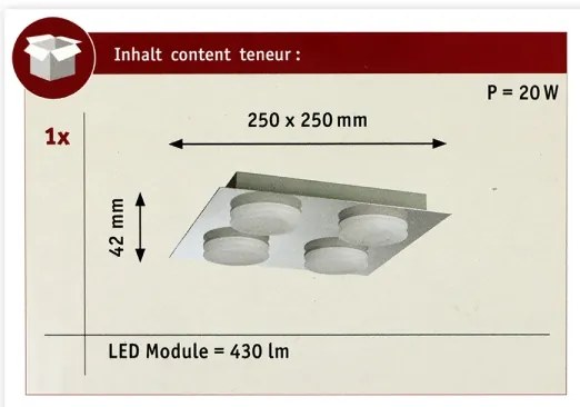 Paulmann 70875 - 4xLED/5W IP23 Koupelnové stropní svítidlo DORADUS 230V