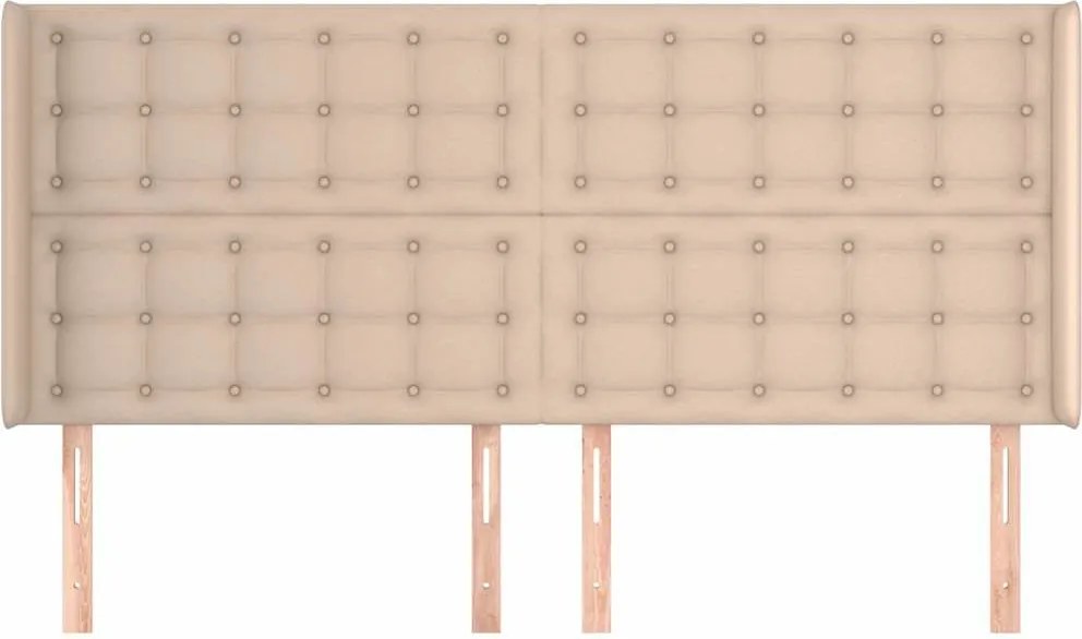 Čelo postele typu ušák cappuccino 183x16x118/128 cm umělá kůže 3119687