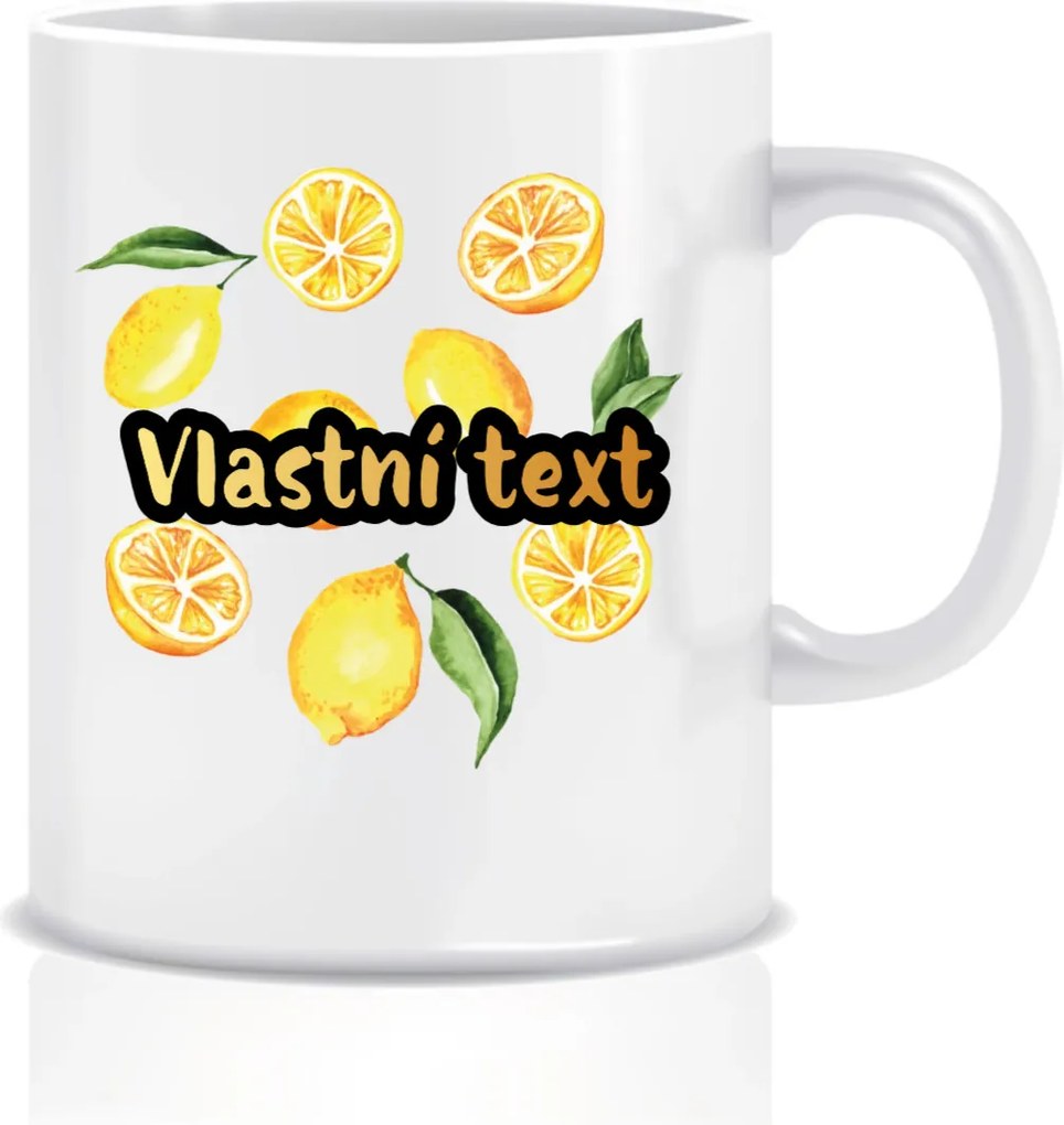 Personalizovaný klasický bílý keramický hrníček 300 ml s letním ovocem