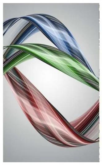 DIMEX | Vliesová fototapeta na zeď Lesklá vlna MS-2-0293  | 150 x 250 cm | šedá, zelená, modrá, červená