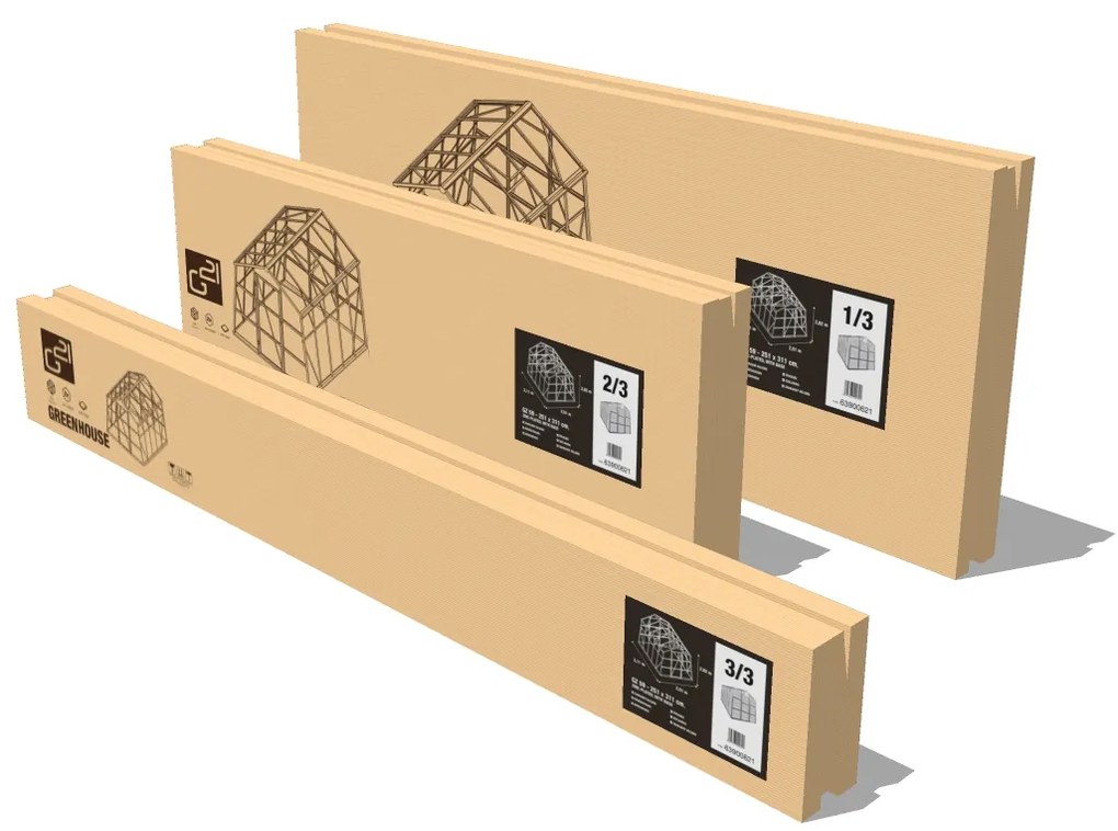 G21 zahradní skleník GZ 59 polykarbonát 4 mm 251 x 311 cm