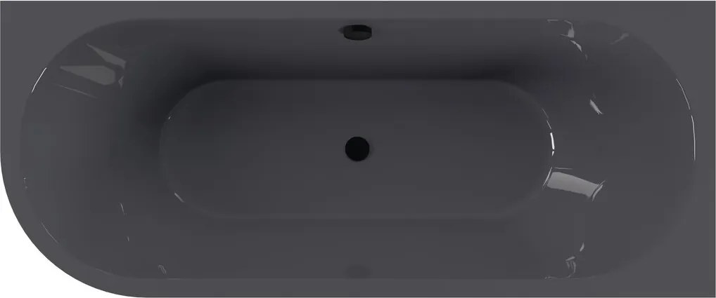 Polysan VIVA R MONOLITH asymetrická vana 180 x 75 x 60 cm pravá akrylát šedá 72129M.30