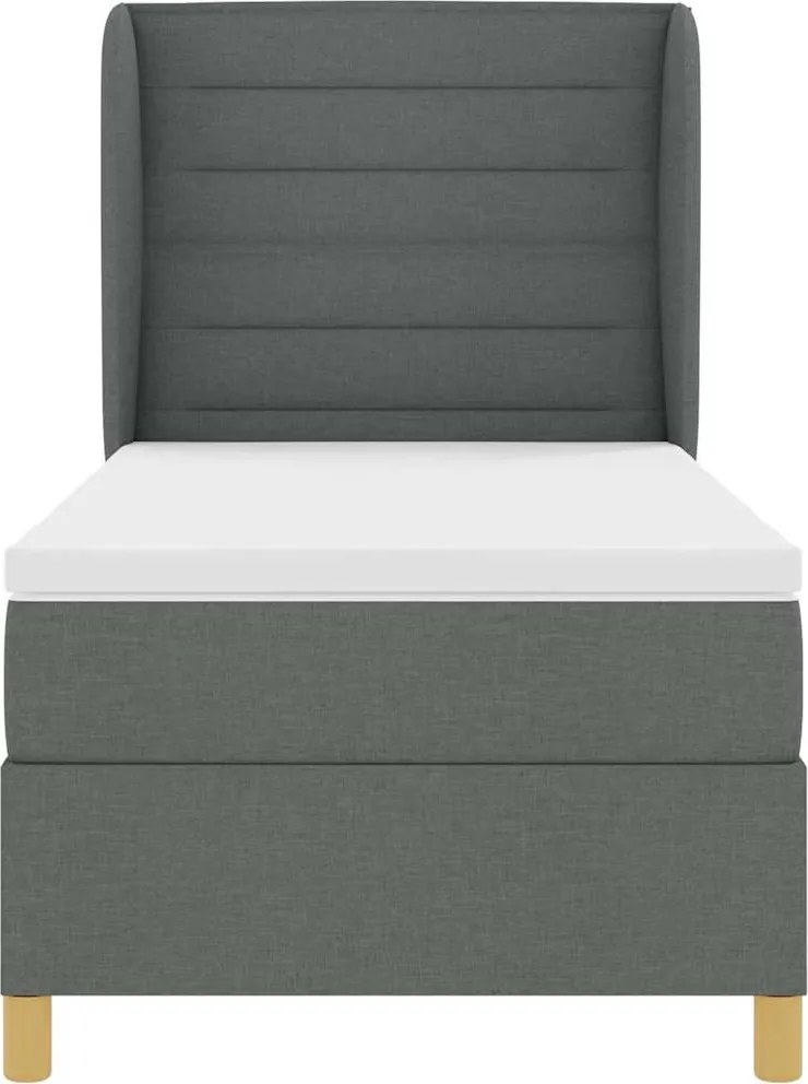 Postel s boxspringem s matrací Tmavě šedá 200 x 80 cm textil 3340656