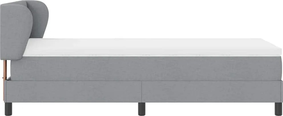 Postel s boxspringem s čelo Světle šedá 80 x 200 cm textil 3339989
