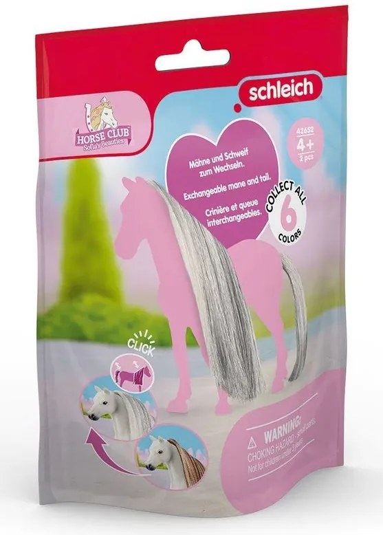 Schleich 42652 horse club šedé doplňky na ocas a hřívu