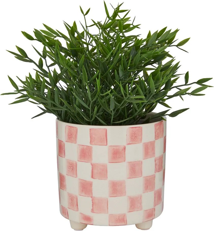 NEW DELFT Květináč šachovnice 13,5 cm - růžová