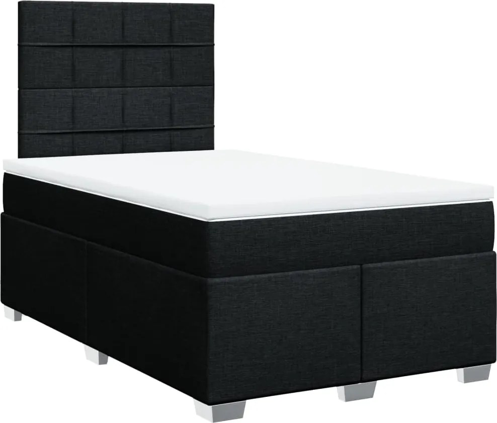 Box spring postel s matrací černá 120x190 cm textil 3292729