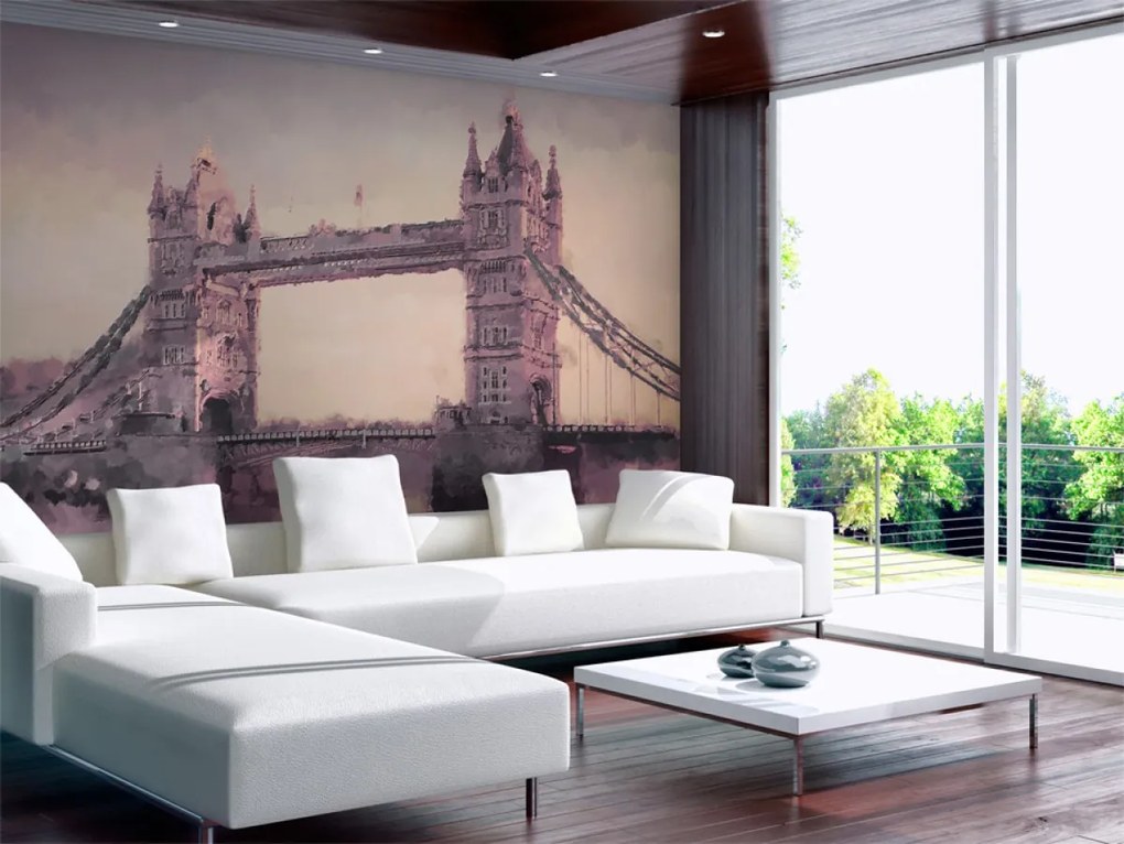 Tapeta malovaný London Bridge + lepidlo ZDARMA Velikost (šířka x výška): 150x116 cm