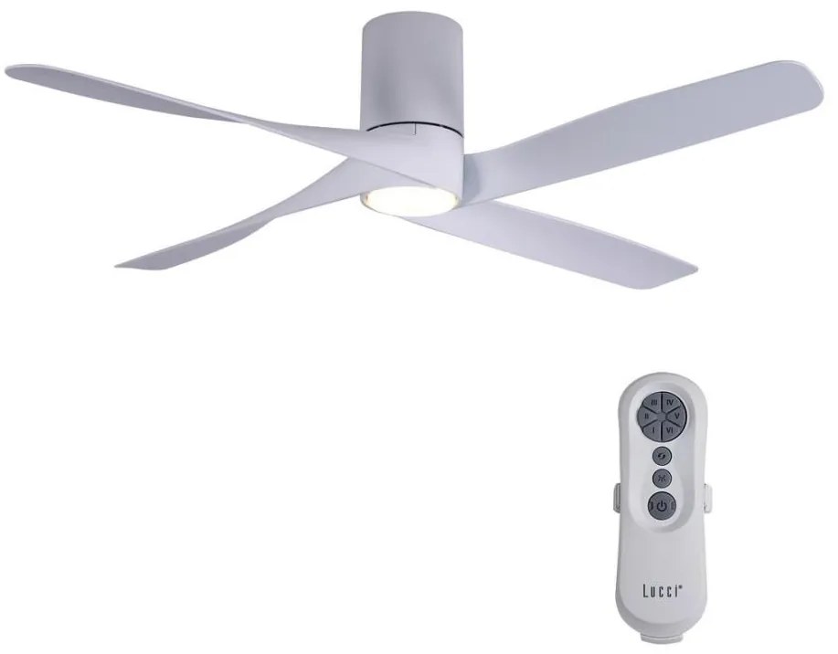 Lucci air 213350 - LED Stmívatelný ventilátor RIVIERA 1xGX53/12W/230V bílá + DO 213350