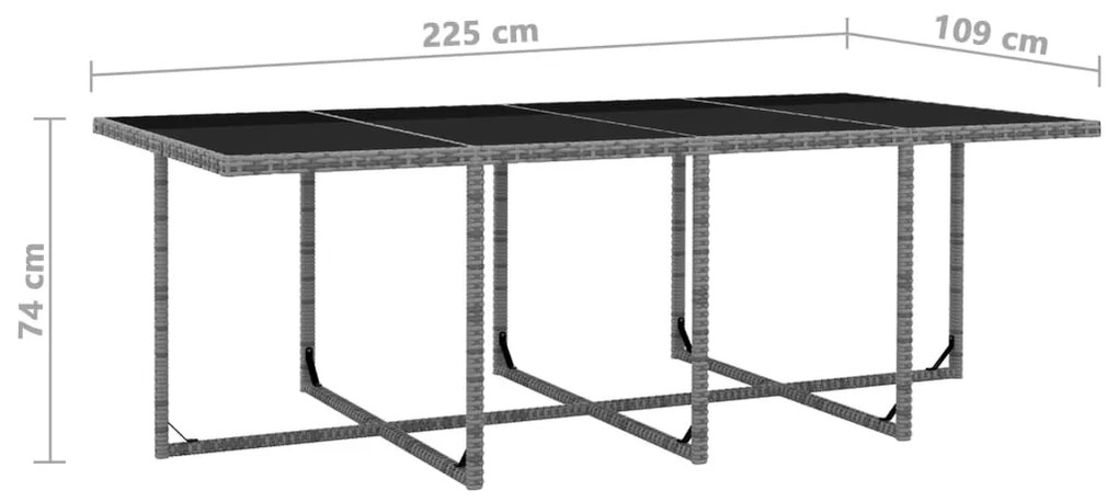 vidaXL Marketos 13dílný zahradní jídelní set s poduškami polyratan antracitový
