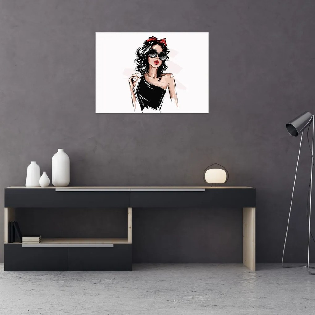 Skleněný obraz - Fashion woman (70x50 cm)