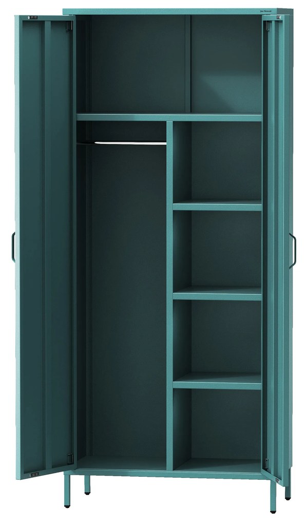 Šatní skříň FLAVIO, 800 x 1850 x 450 mm, Modern: mořská barva