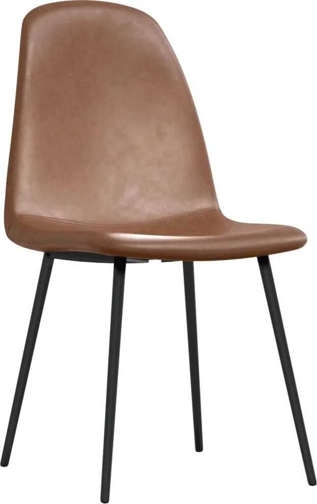 vidaXL Jídelní židle 4 ks 45 x 53,5 x 83 cm umělá kůže [353057] Barva: tmavě hnědá