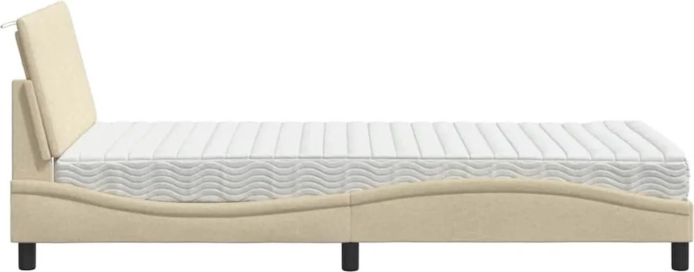 Postel s matrací Hanko krémová 100 x 200 cm textil 3310515