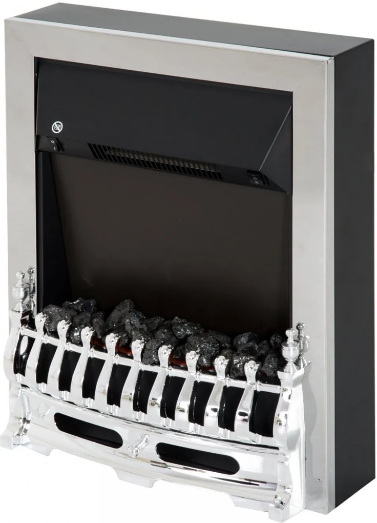 Elektrický krb na zeď LED GOLETO HOMCOM SILVER 1000/2000W