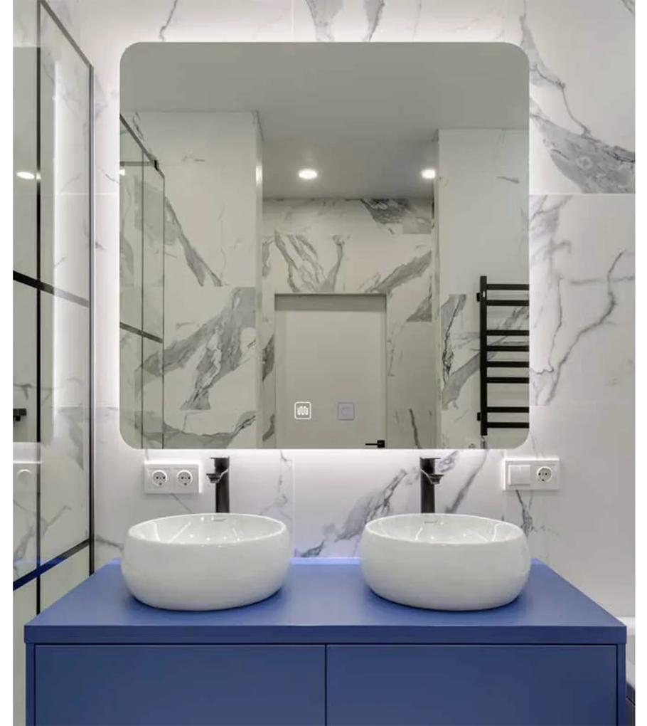 Zambelis 22069 podsvícené koupelnové čtvercové zrcadlo, 40W, 4000K, 70cm