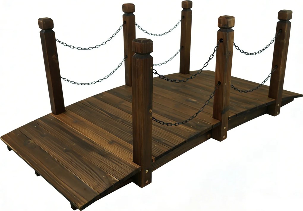 Dekorační zahradní mostek BestBerg BBGD-4002 / 150 x 67 x 56 cm / hnědá
