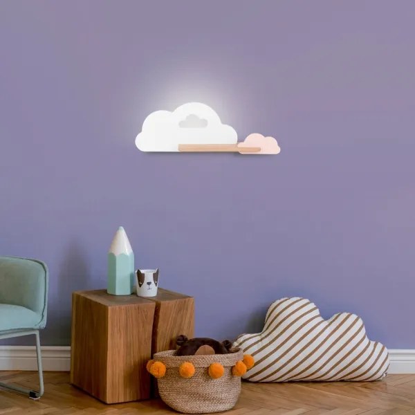 LED Dětské nástěnné svítidlo s poličkou CLOUD LED/5W/230V bílá/růžová