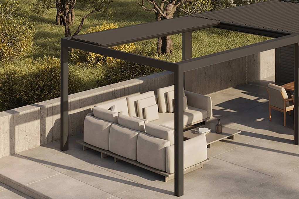 Pergola elektrická PRIME s osvětlením - modulární 400 x 400