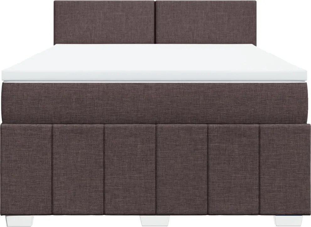 Box spring postel s matrací tmavě hnědá 140x200 cm textil 3287087