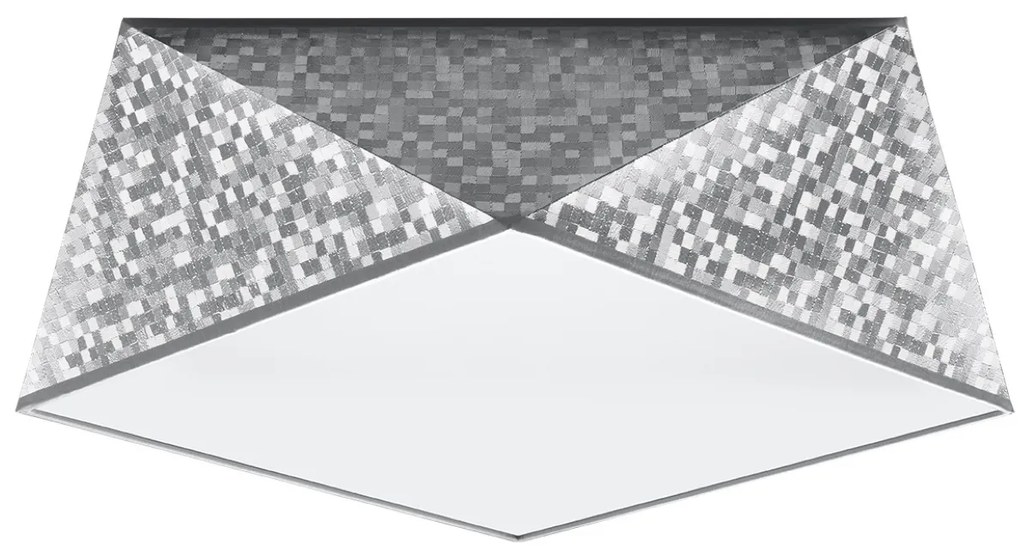 Stropní svítidlo Hexa, 1x šedé plastové stínítko, (bílý plast), (35 cm)