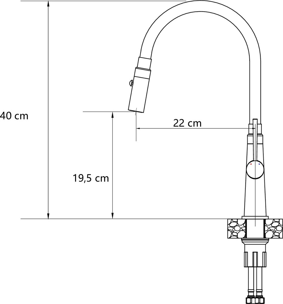 Černá matná ohebná dřezová baterie QUADRON GINA se sprchou