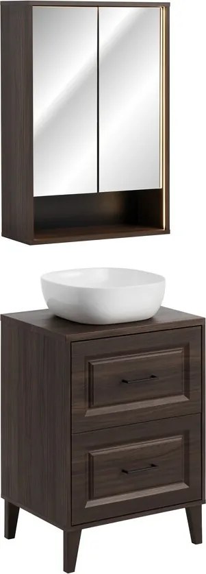 Koupelnová sestava Dorothy Smile s deskou, umyvadlem a skříňkou 60 cm dub ristretto