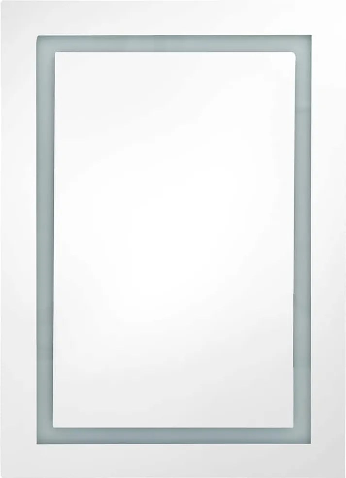 LED koupelnová skříňka se zrcadlem šedá 50 x 13 x 70 cm 326490