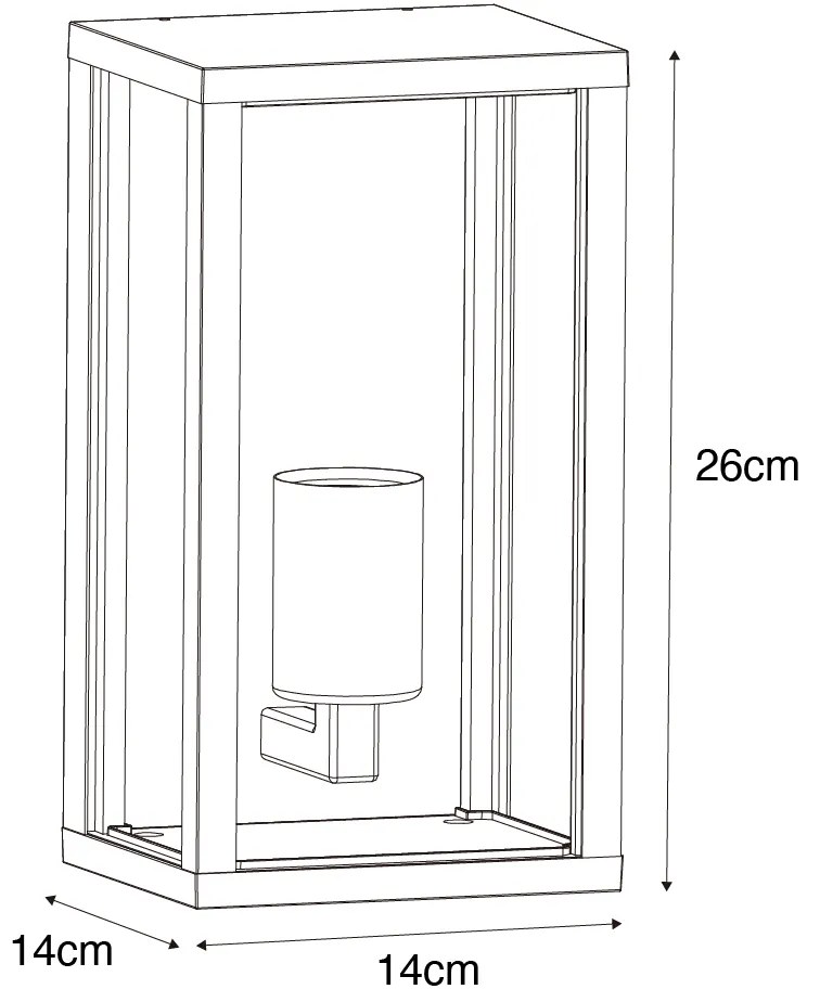 Venkovní nástěnné svítidlo černé s kouřovým sklem 26 cm IP44 - Charlois
